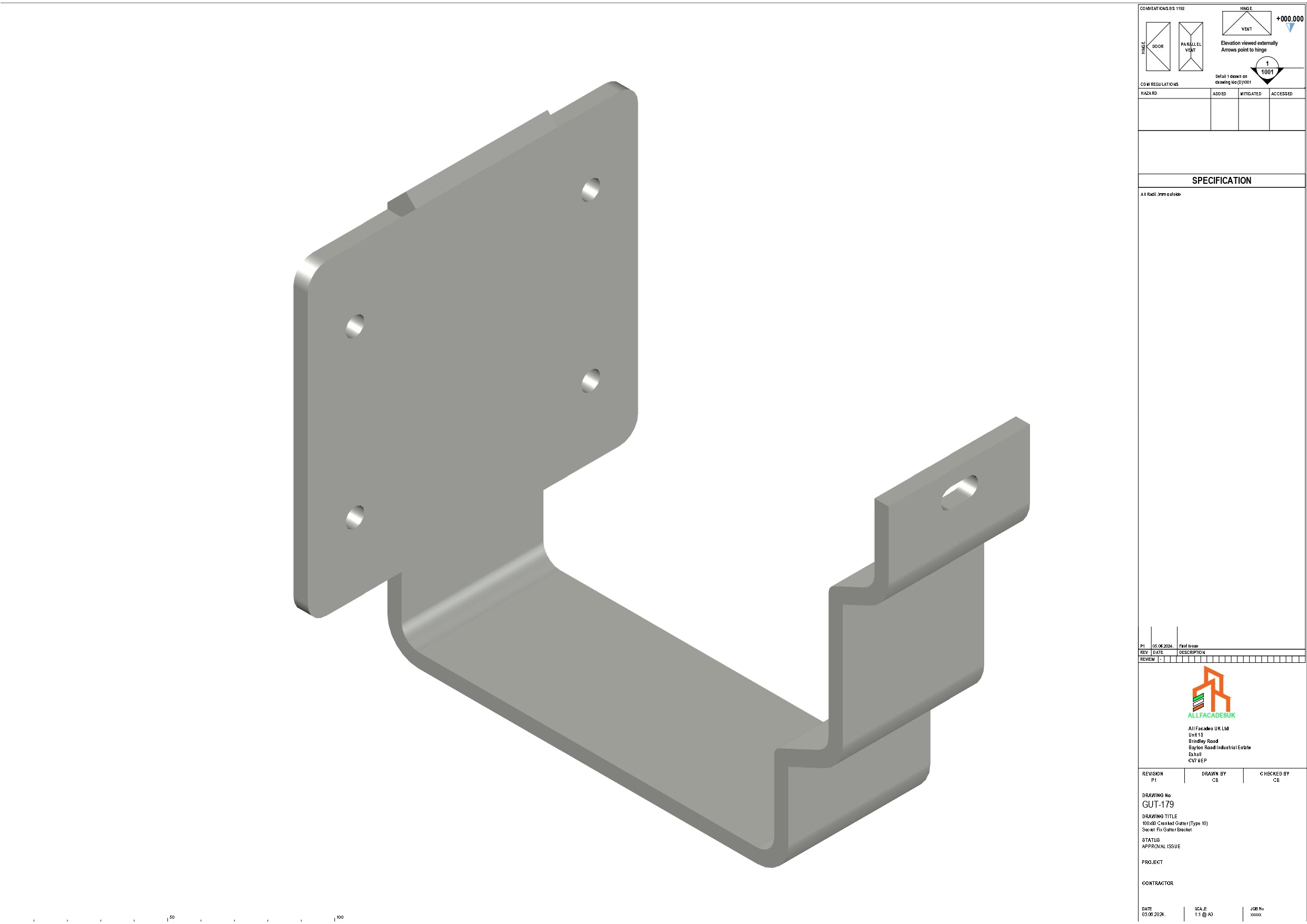 Aluminium Cranked Fascia Bracket - Type 11 – Aluminium Cladding Ltd