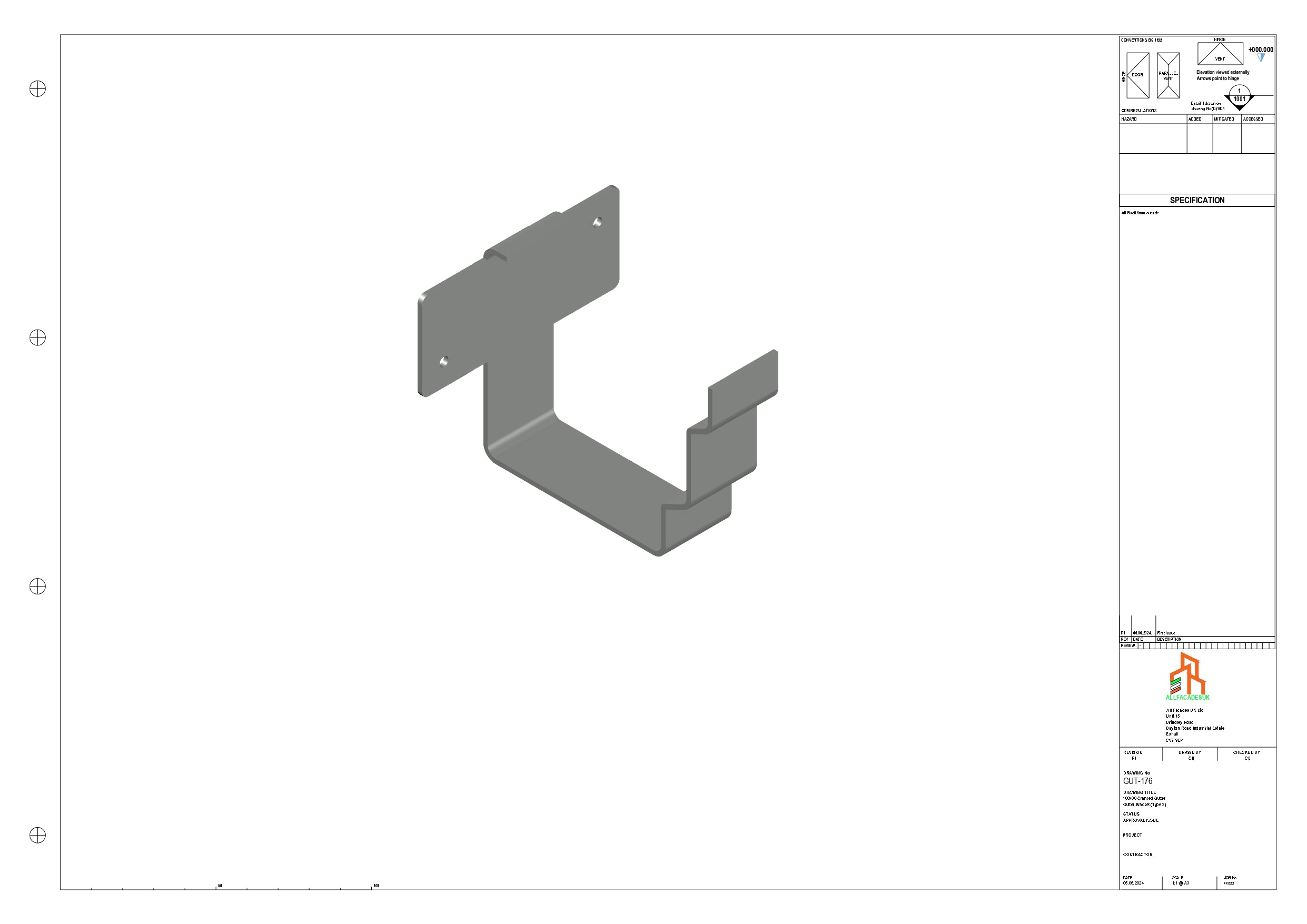 Aluminium Cranked Secret Fix Bracket - Type 11 – Aluminium Cladding Ltd