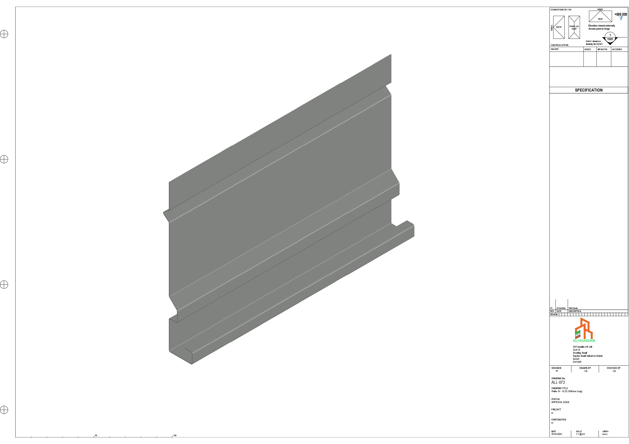 Aluminium Fascia Board - Type 10 - Straight 1000mm Length – Aluminium ...