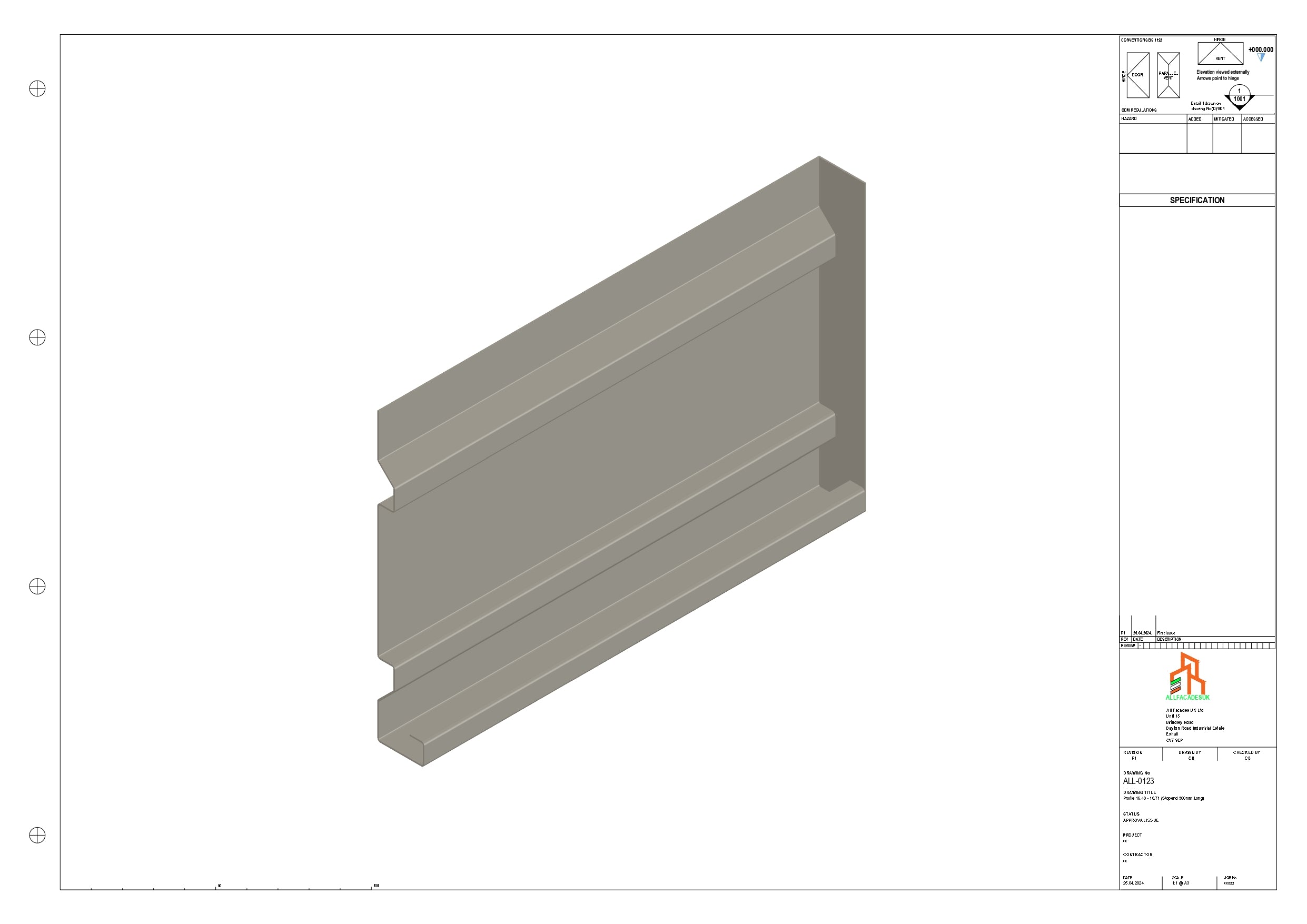 Aluminium Fascia Board Stopend - Type 16 - 300mm - Left Side ...