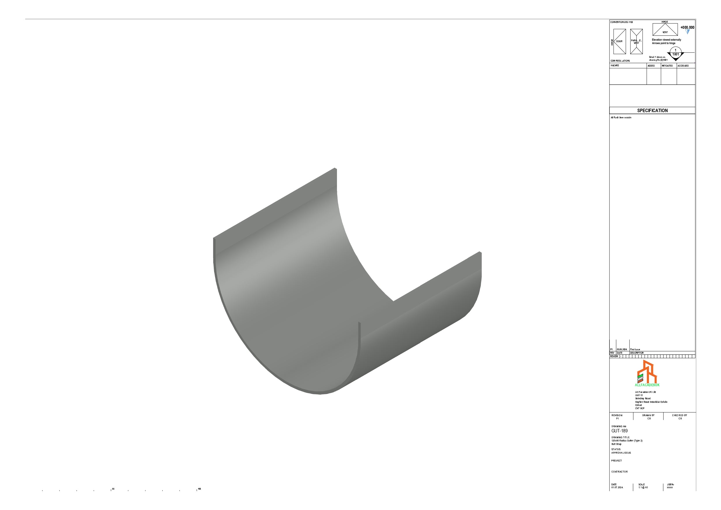 Aluminium Radius Butt Strap - Type 2 – Aluminium Cladding Ltd
